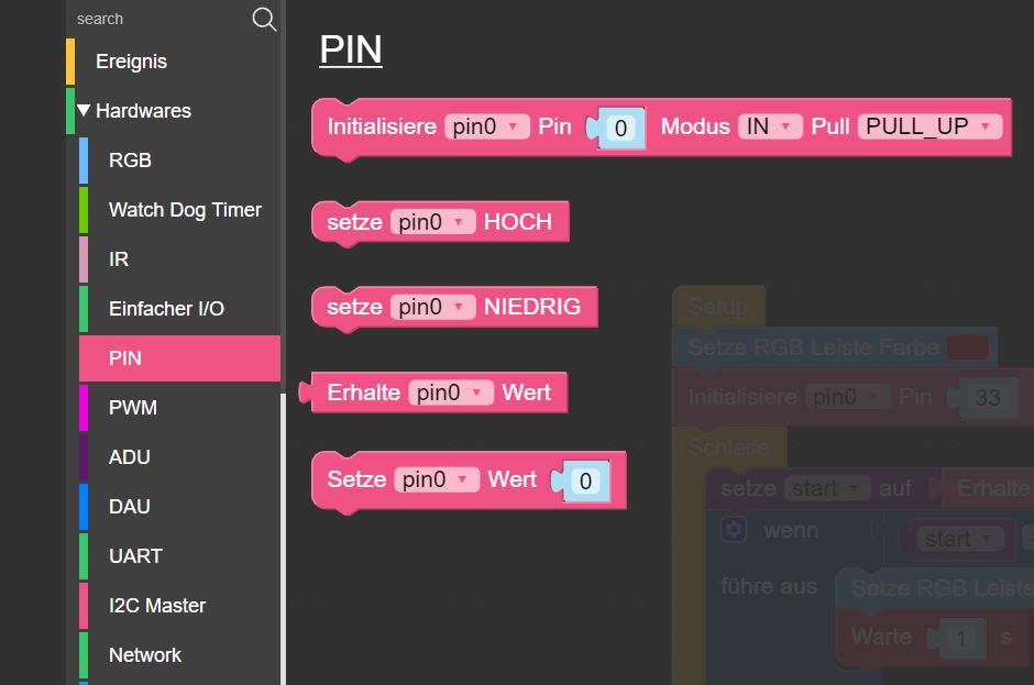 M5stack digitale GPIO (PIN) Eingänge mit "einfacher IO" Funktion