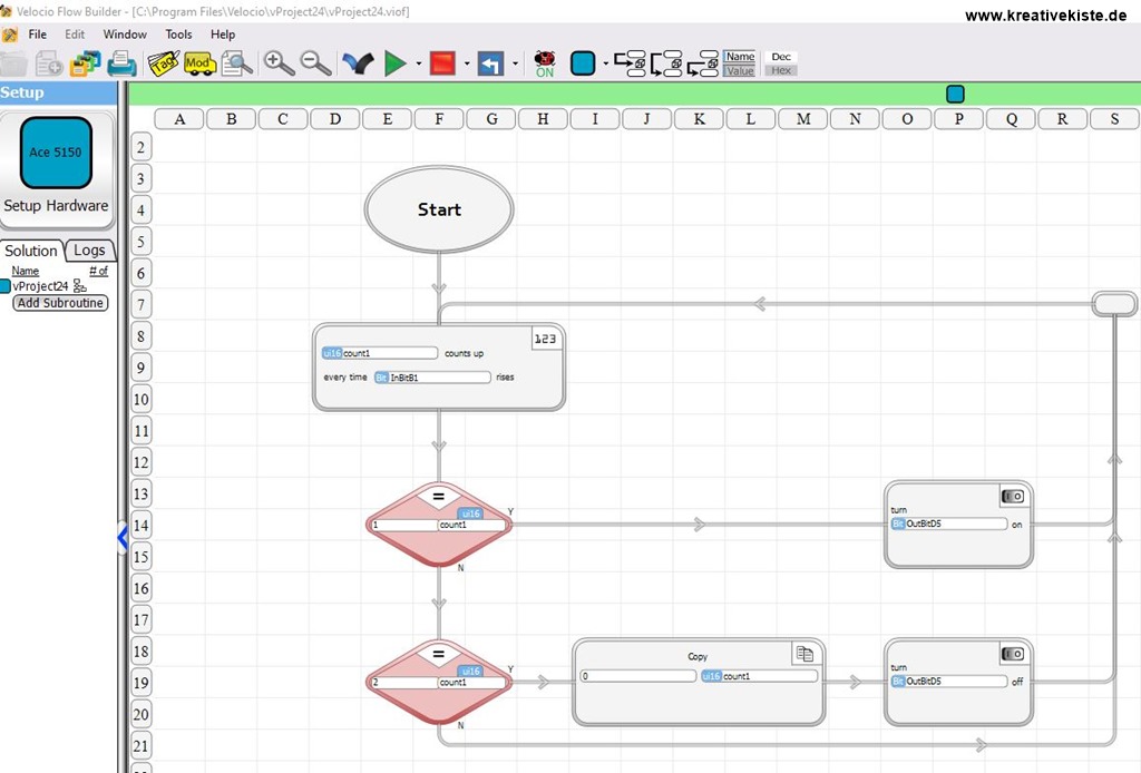 PLC, FLIP-FLOP mit ACE Automation vBuilder