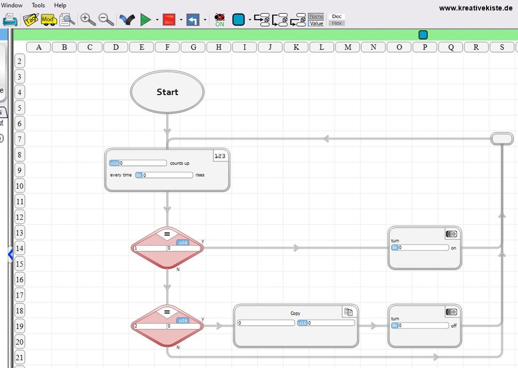 PLC, FLIP-FLOP mit ACE Automation vBuilder