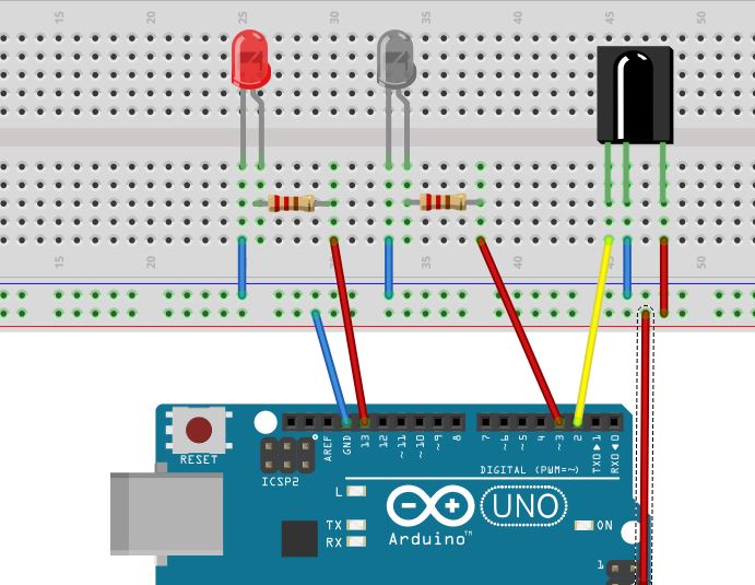 Arduino Lichtschranke mit VS-1838 IR-Empfänger und IR LED