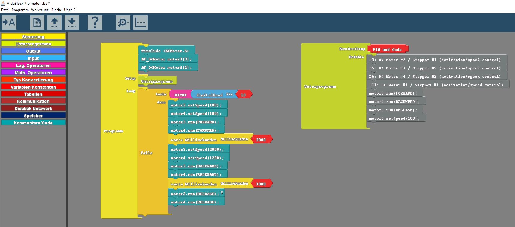 L293D Motortreiber Shield für Arduino, DC Motoren mit Ardublock ...