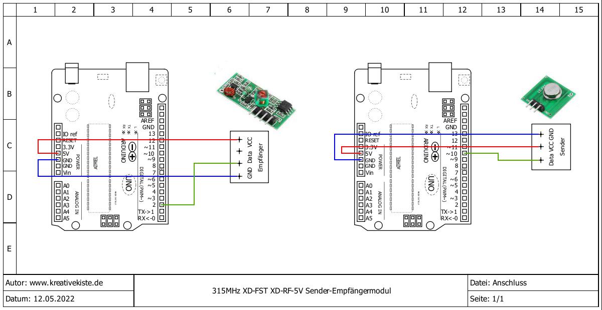 Arduino rf 433mhz Sender und Empfänger mit Ardublock Programmieren
