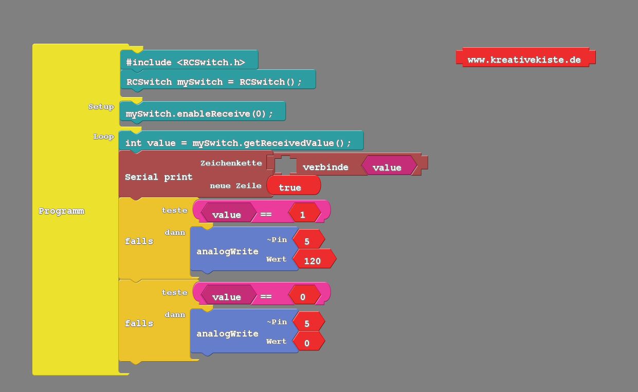 Arduino rf 433mhz Sender und Empfänger mit Ardublock Programmieren