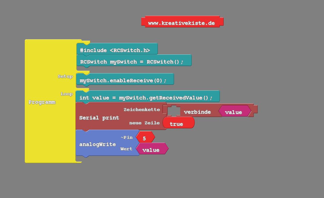 Arduino rf 433mhz Sender und Empfänger mit Ardublock Programmieren