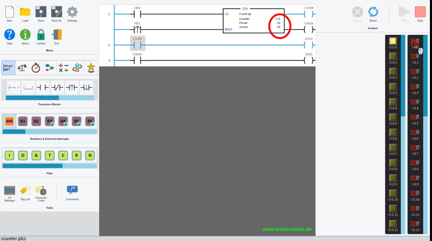 Arduino Kontaktplan, Zähler