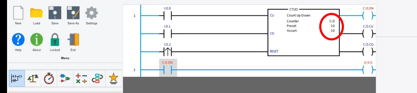 Arduino Kontaktplan, Zähler