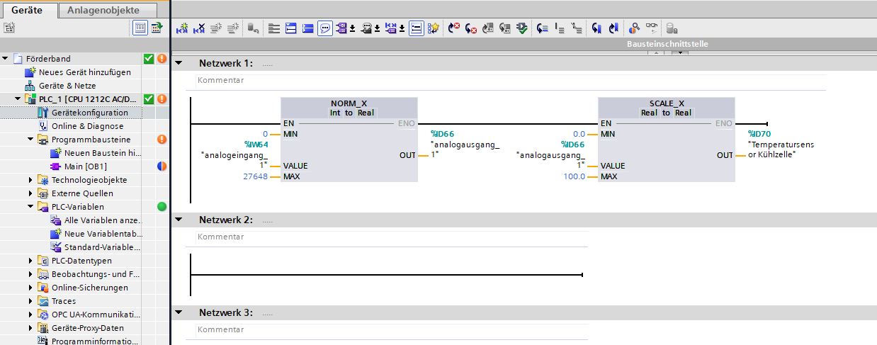 TIA Portal, analoge Eingänge normieren und skalieren